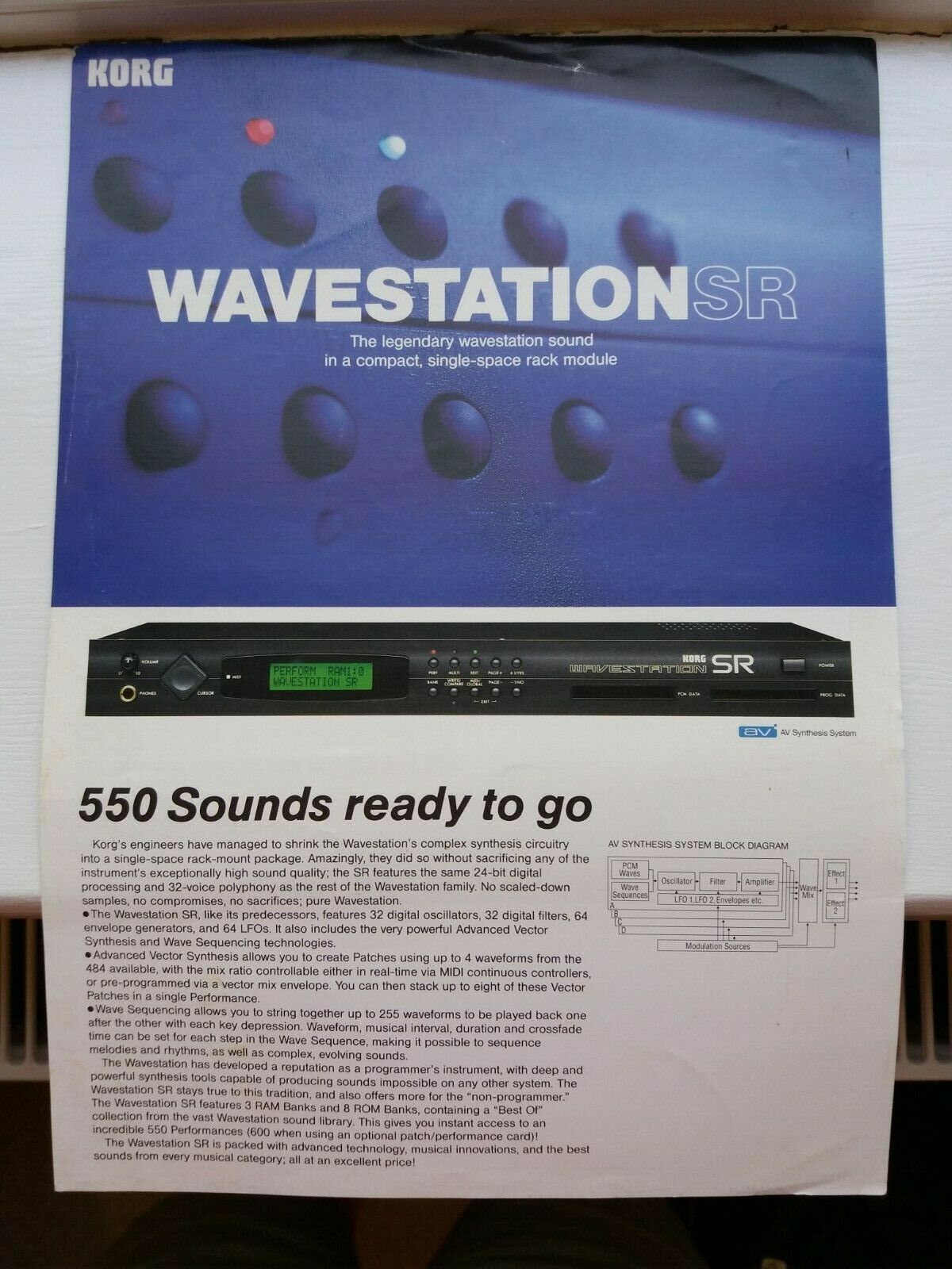 MATRIXSYNTH: Original 1992 KORG WAVESTATION SR Sales Brochure