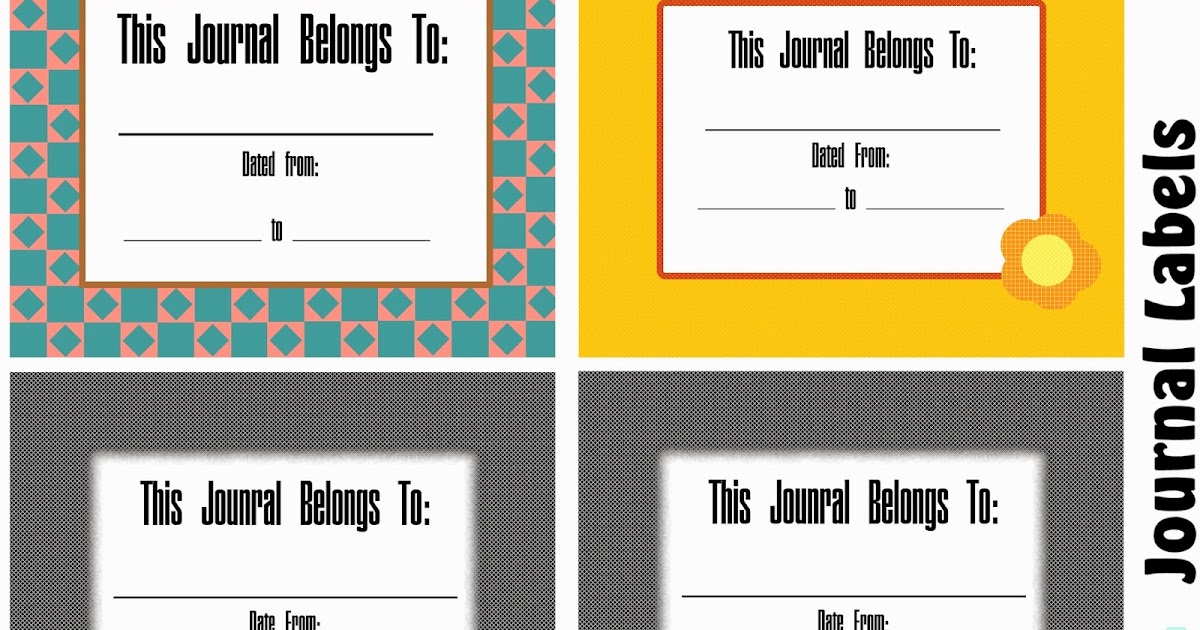 Life's Journey To Perfection: Journal Labels Printable