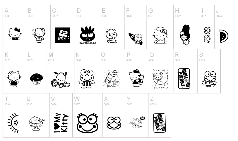 Varietats: Hello Kitty Font from Dafont