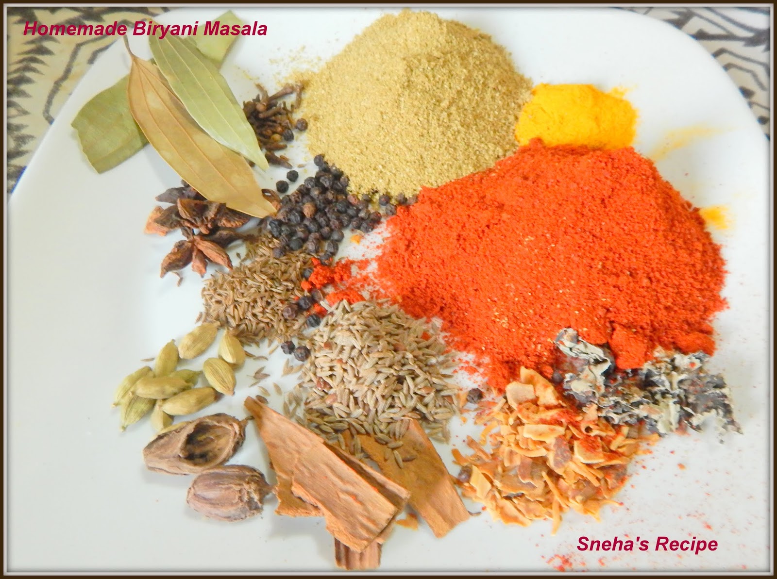 Homemade Biryani Masala - Sneha's Recipe