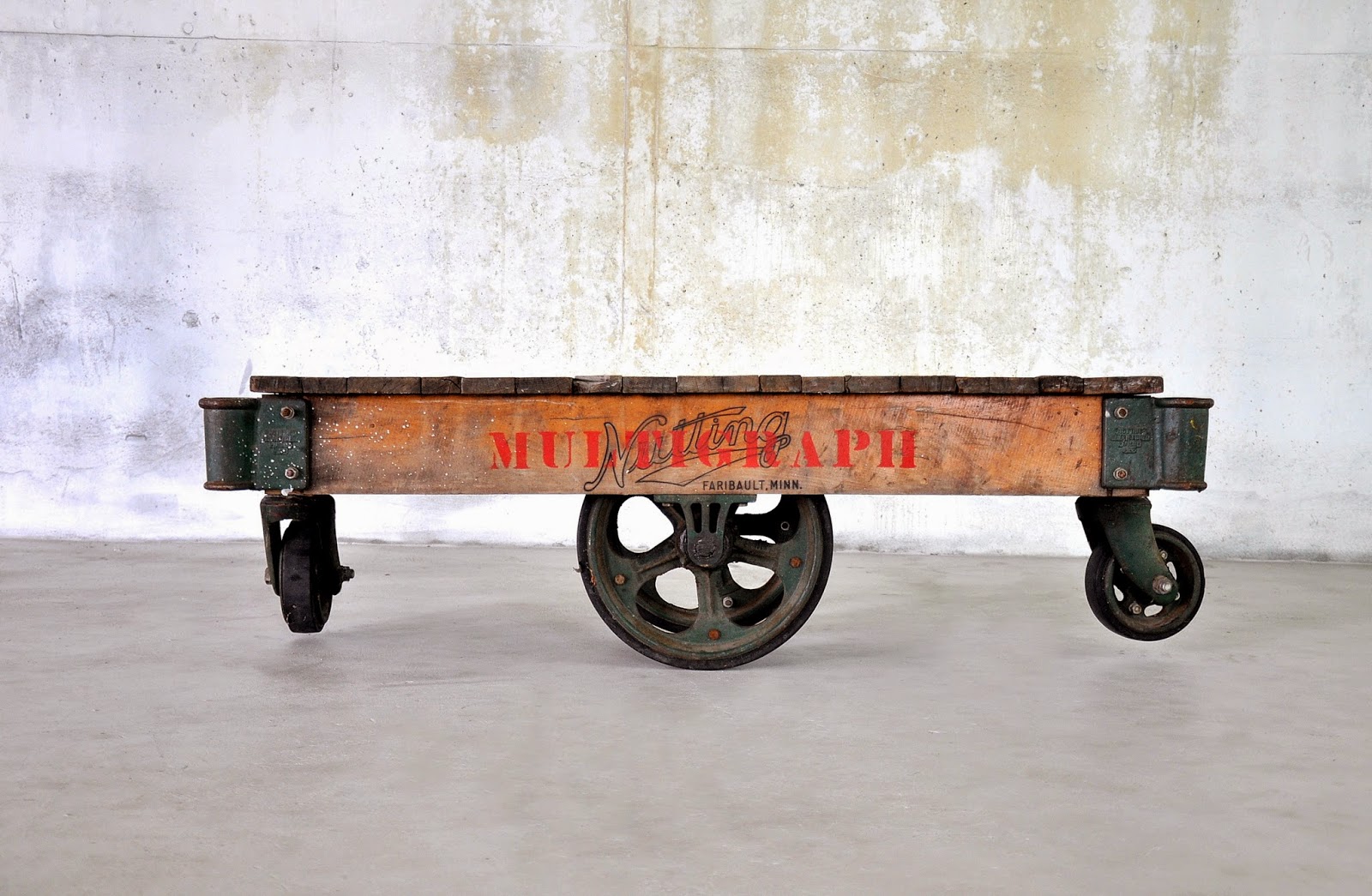 SELECT MODERN: Industrial Chic Reclaimed Wood Railroad Cart Coffee or ...