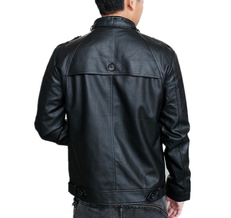 Jaket Kulit Lelaki Hitam Bergaya Original - kedai online