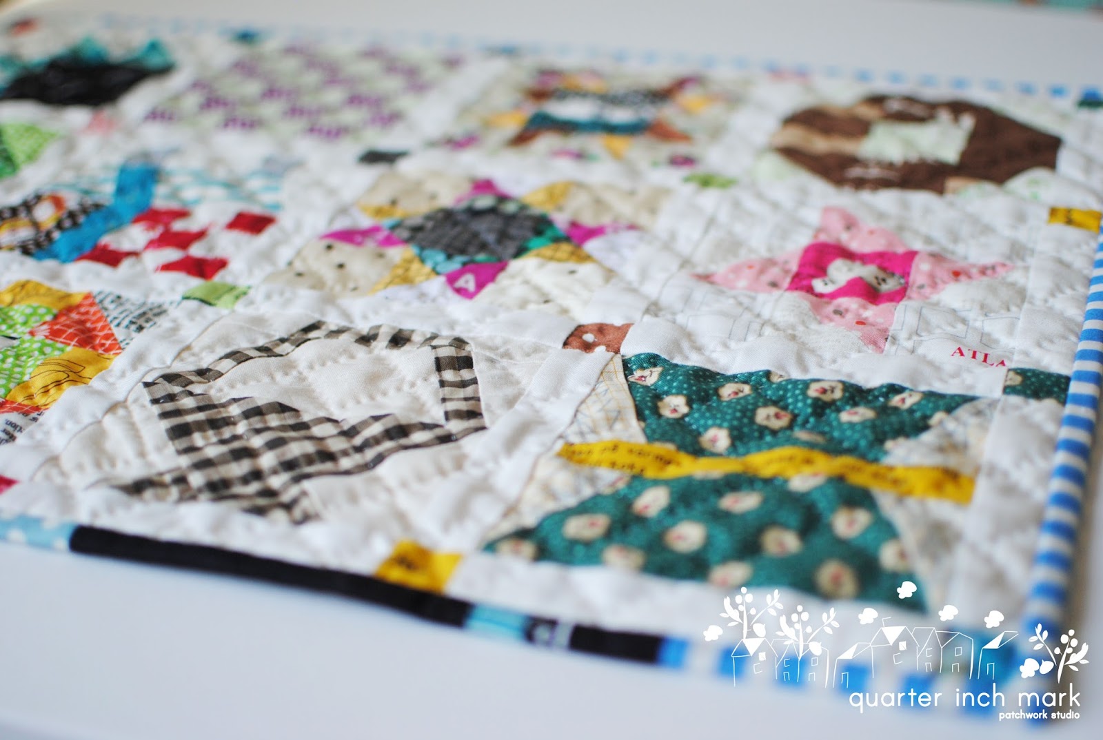 1/4" mark: mini Patchwork Sampler Pattern