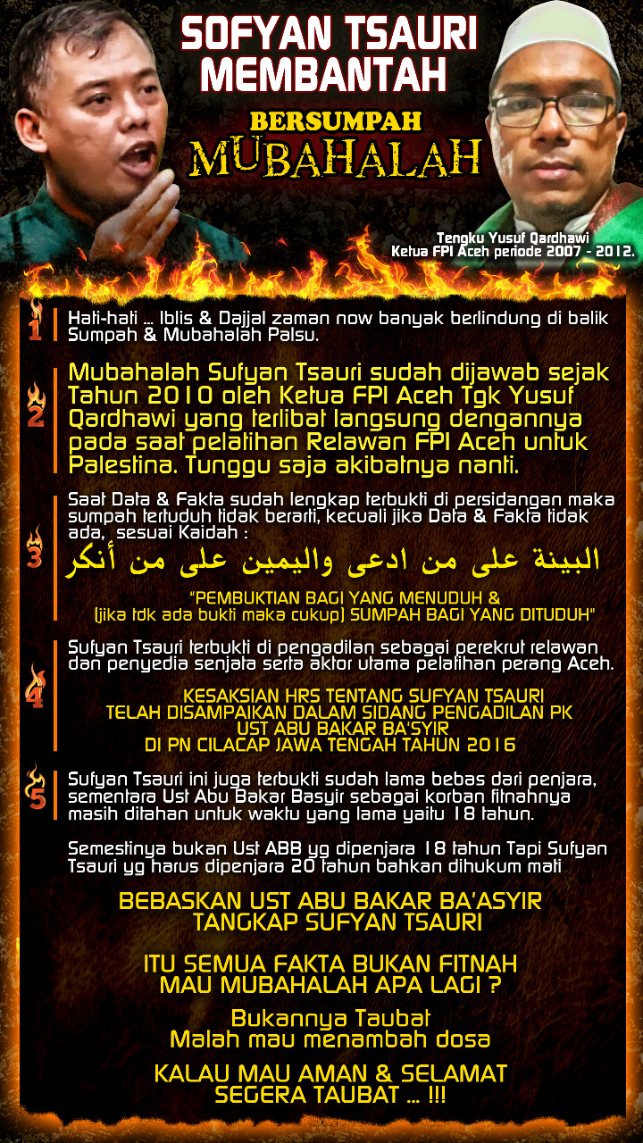 Sofyan Tsauri Membantah Bersumpah Mubahalah - Fakta Kini