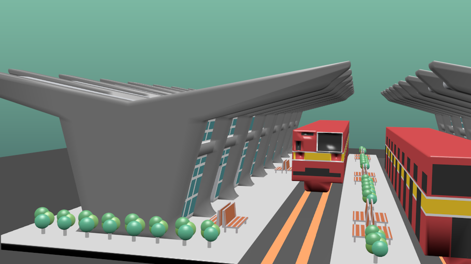 MULTIMEDIA: Model 3D Stasiun Kereta Api Beserta Kereta Apinya