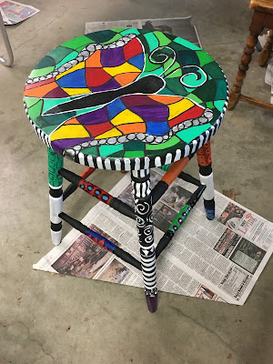 Barefootweaver: Stool Painting