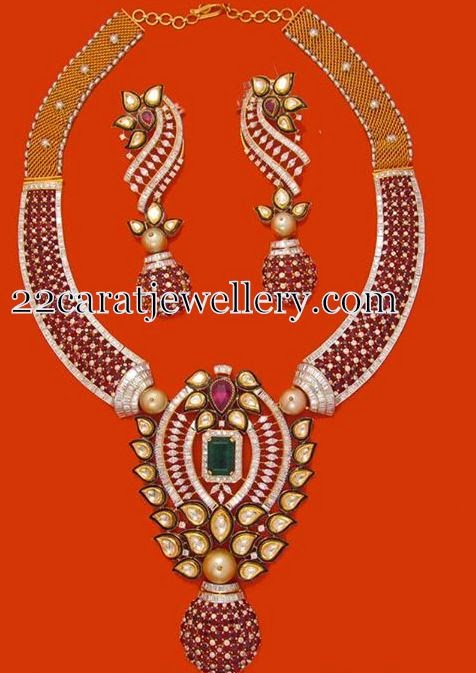 Jadatar Kundan Diamond Set - Jewellery Designs