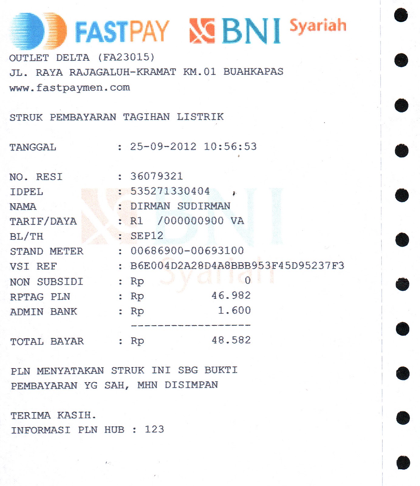 Contoh Spanduk & Struk - FASTPAY PPOB TERLENGKAP