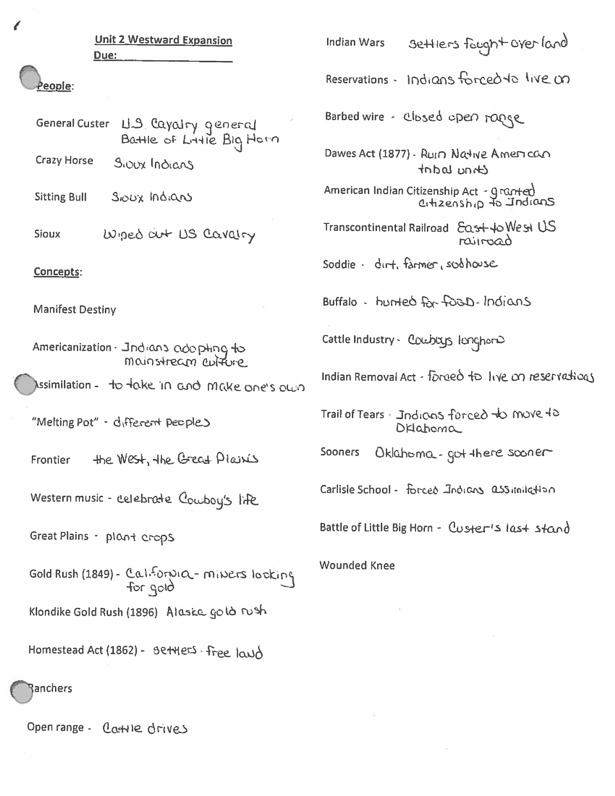 Mr. E's U.S. History and Black History Page: Unit 2 - Westward Expansion