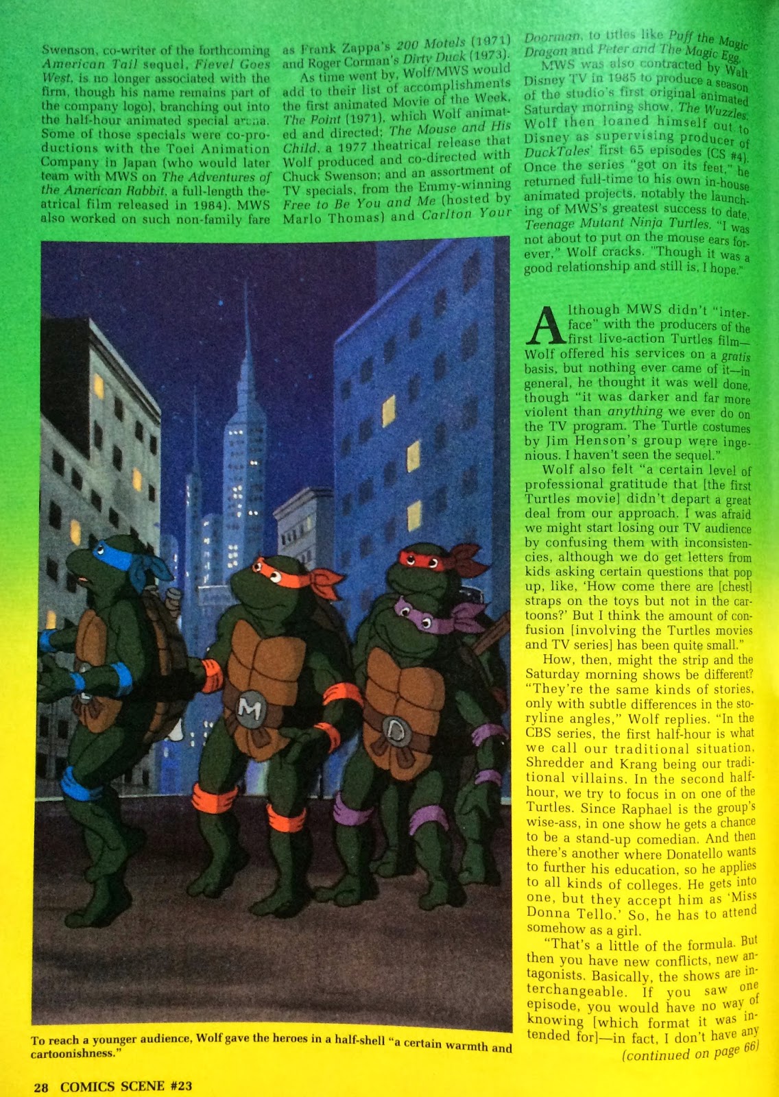 squer's TMNT Collection: 1991 COMICS SCENE #23 (DECEMBER)