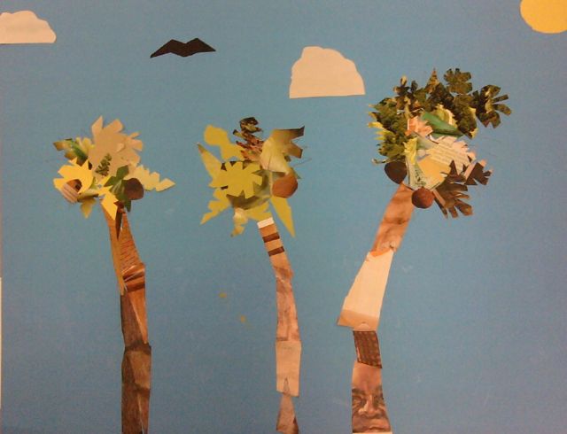 Room 101 Art: Palm Tree Paper Collage, Ages 7 to 12