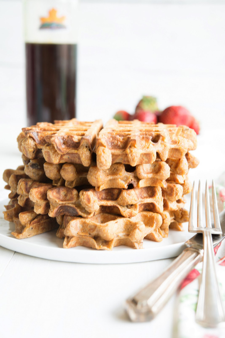 Polenta Waffles, Cacao Nibs, and Sweet Strawberries - WILD GREENS ...