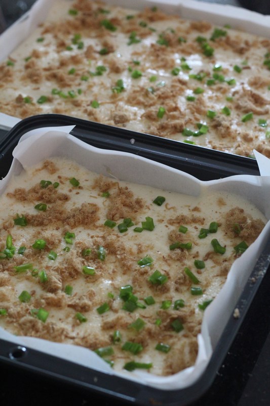 Nasi Lemak Lover: Chicken Floss Chiffon Layered Cake 青葱肉丝蛋糕