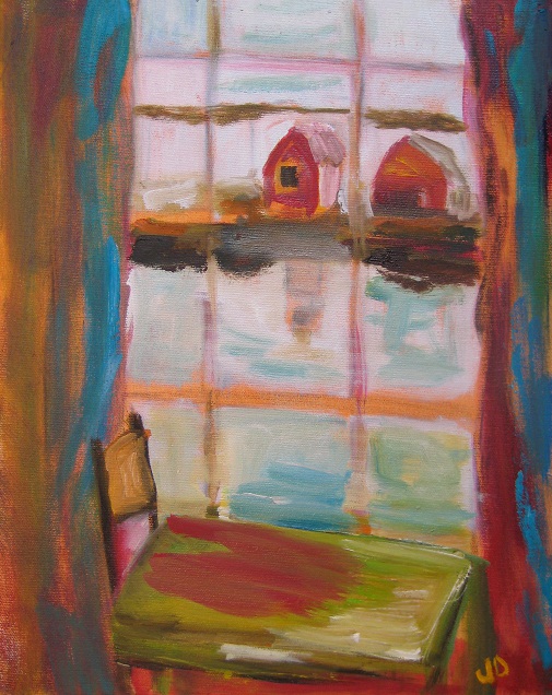 The Journey the Flower: through the window oil painting by jean d...