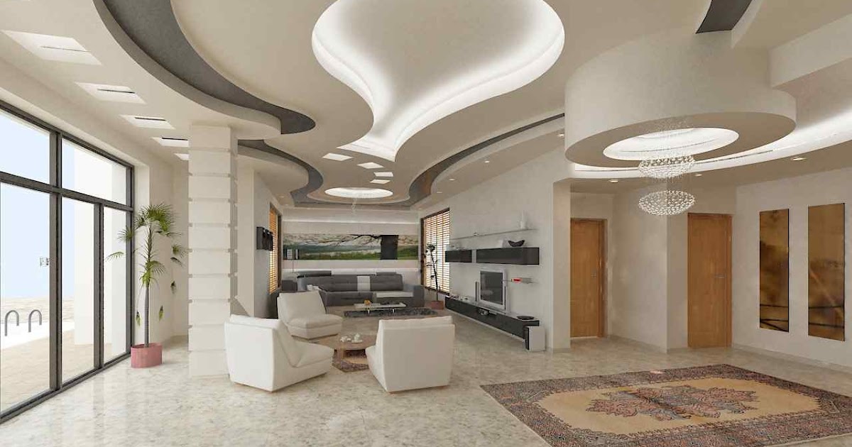 Luxury false ceiling designs in open plan apartments