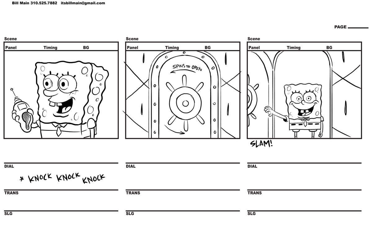 Bill Main Illustration: SpongeBob Squarepants Storyboards