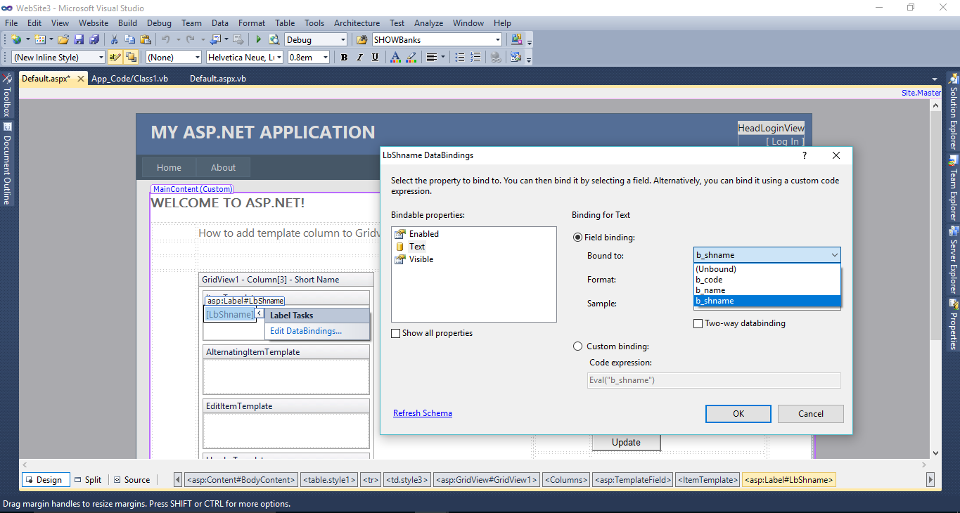 How to Add Template Column in Gridview | Microsoft Visual Studio How to Add Template Column in Gridview | Microsoft Visual Studio