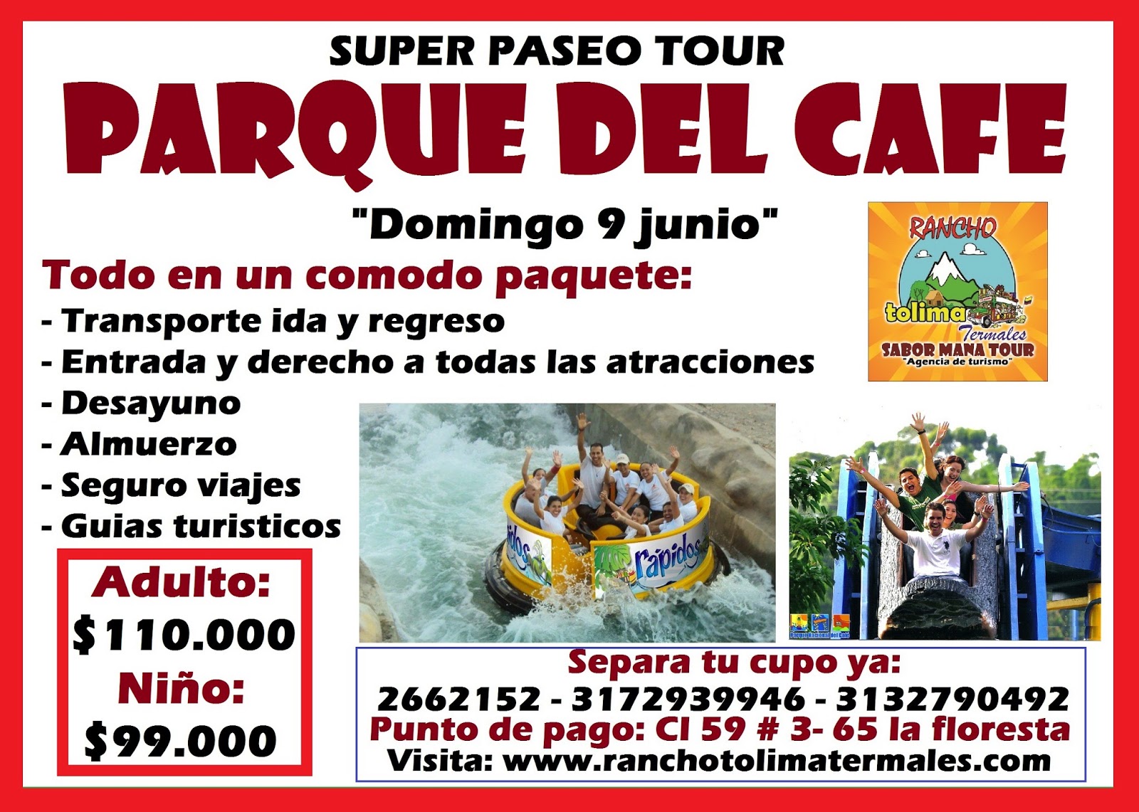 SABOR MANA TOUR: GRAN PASEO AL PARQUE DEL CAFÉ EN JUNIO