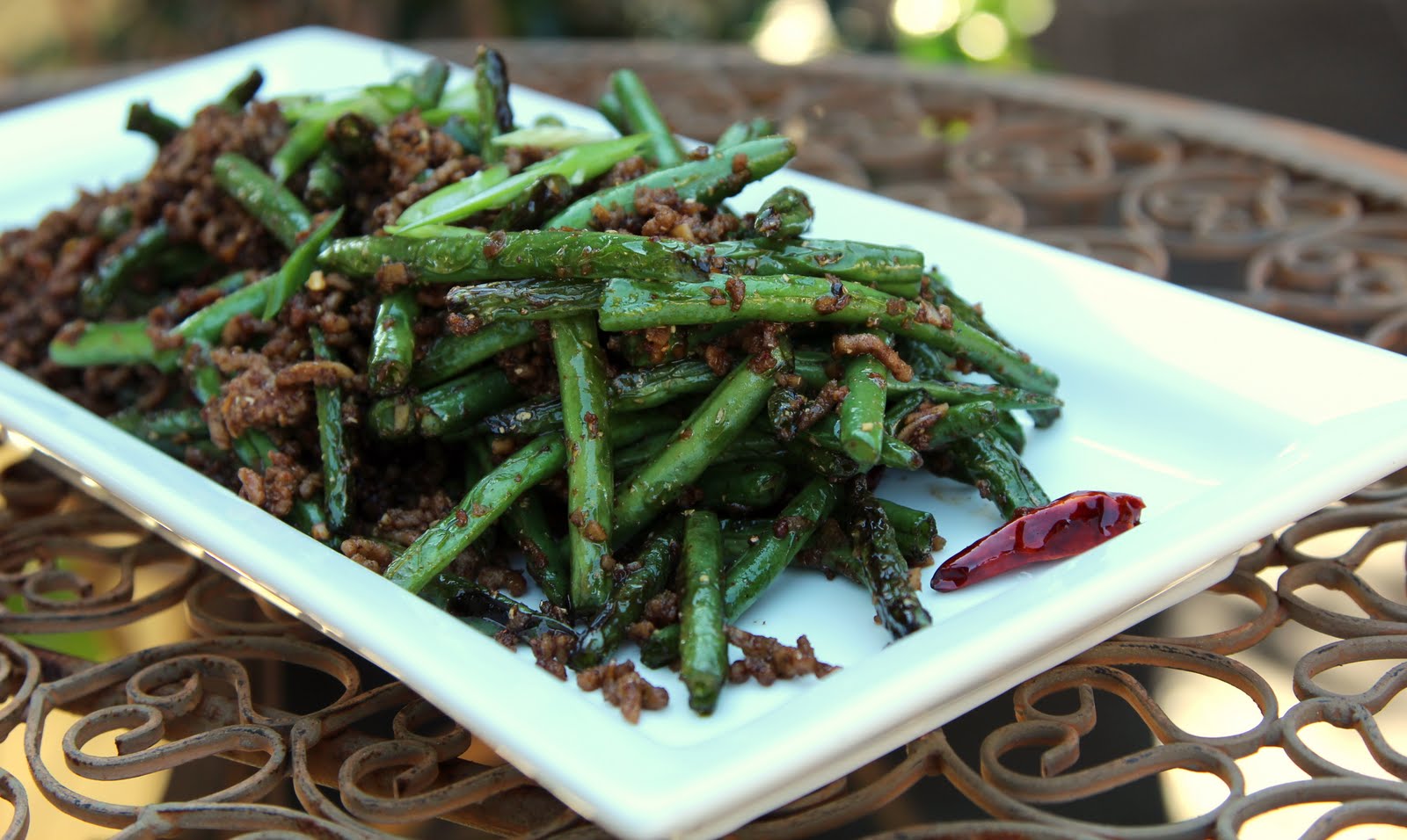 Bubbles n Squeaks: Sichuan Style Fried Green Beans - Gan Bian Si Ji Dou