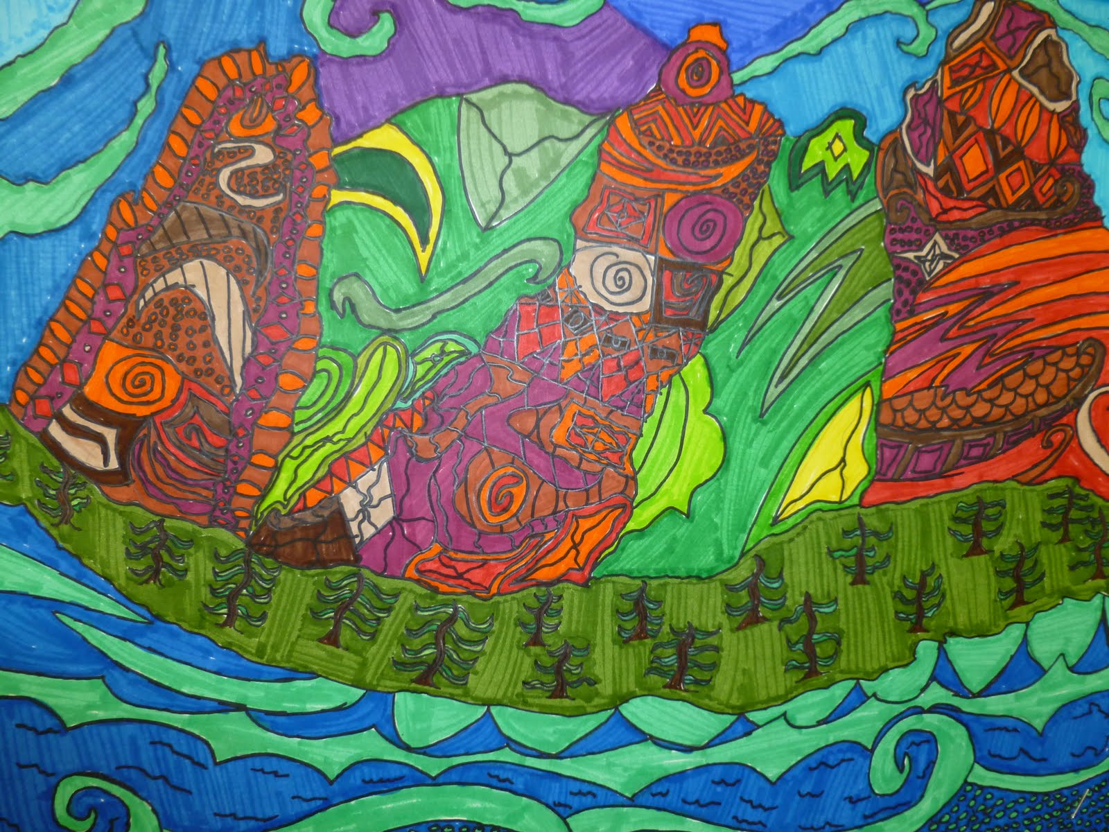 Summit Academy Loves Art!: 6th grade Landscapes