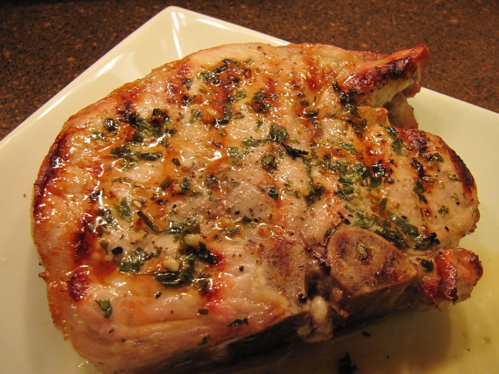 Cookin' in Anne's Kitchen: Grilled Pork Chops with Herb Pesto and Green ...