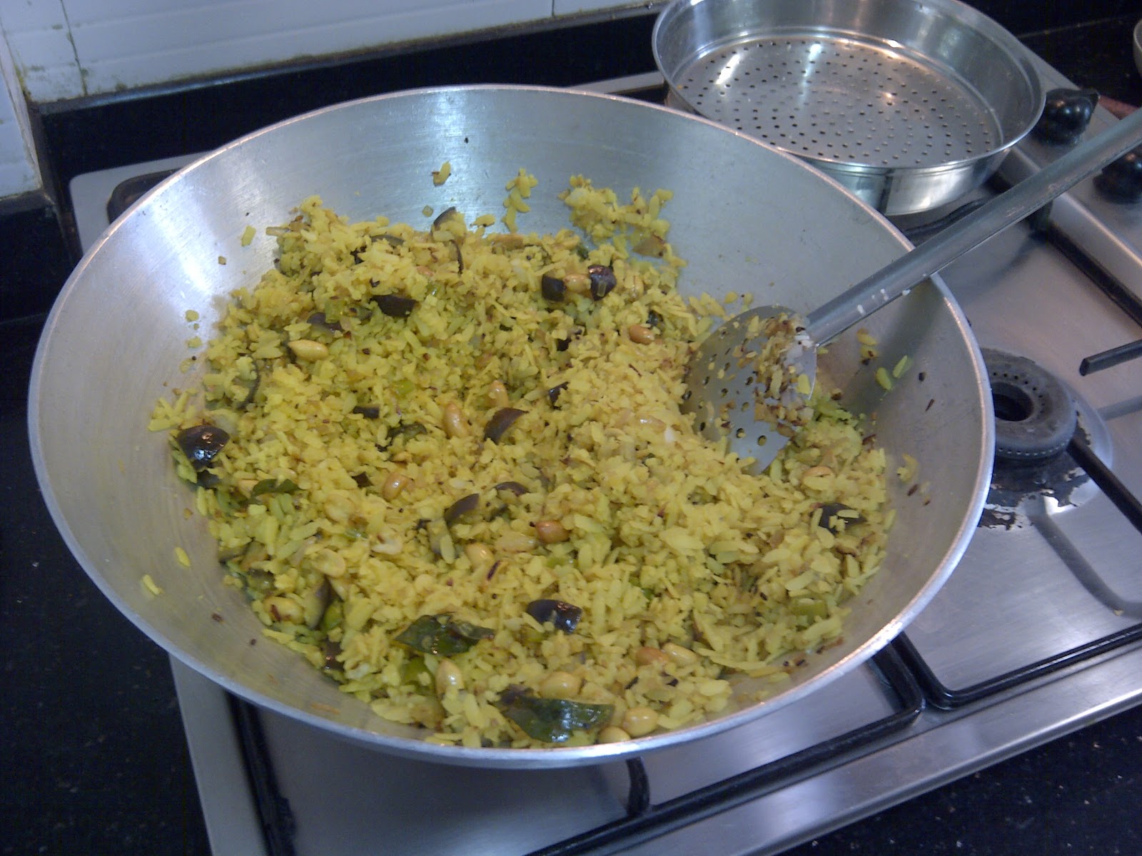 AMU'S RECIPES: Eggplant Poha (Vangi Pohe)