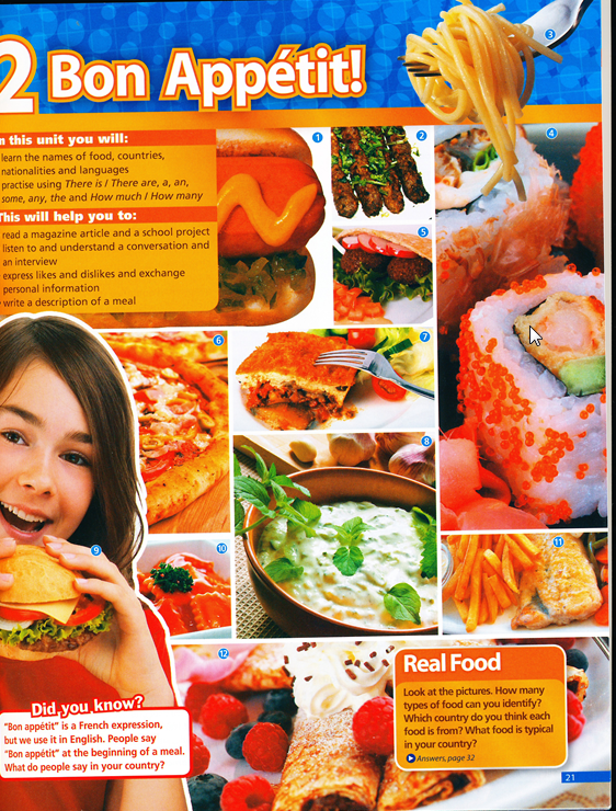 FIRST YEAR: UNIT 2 BON APPÉTIT