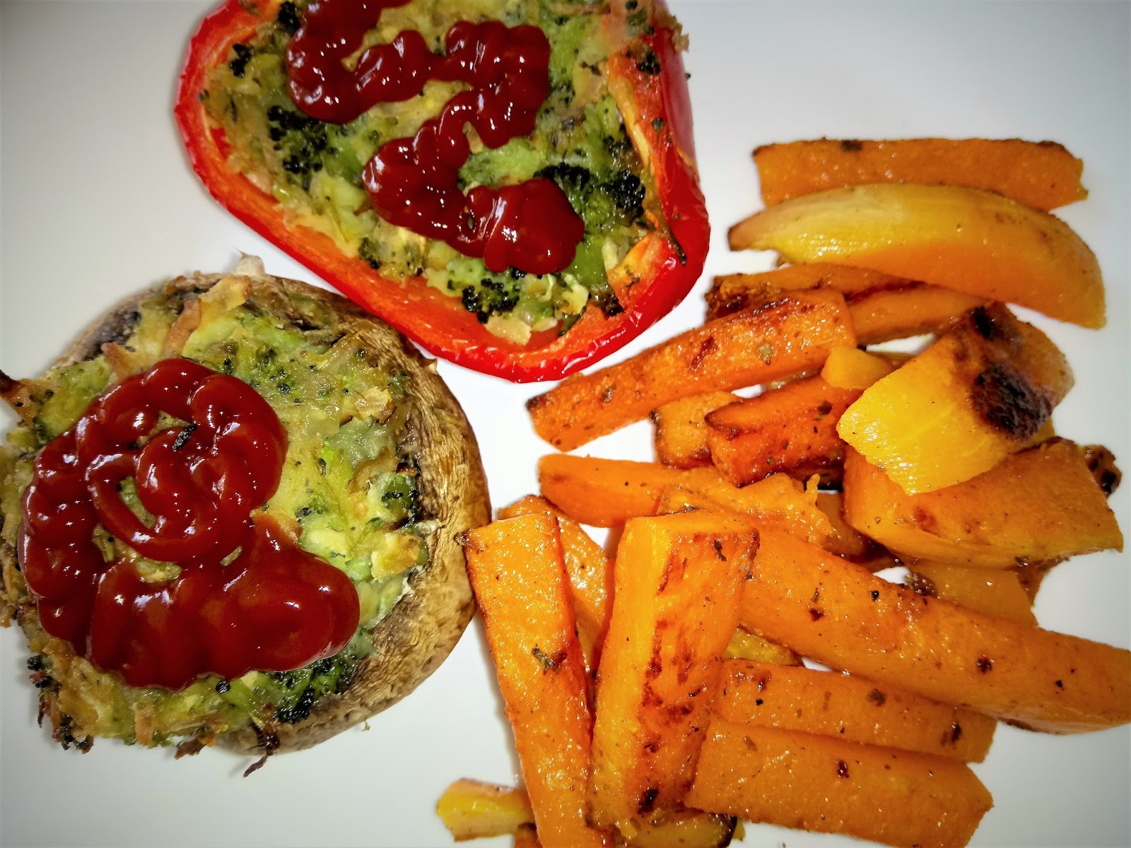 Marchewkowe Pole : Zdrowy fast food czyli faszerowane pieczarki i ...