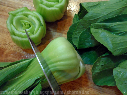 Sweet Home-Chefs: Food Decoration : Bok Choy Flowers