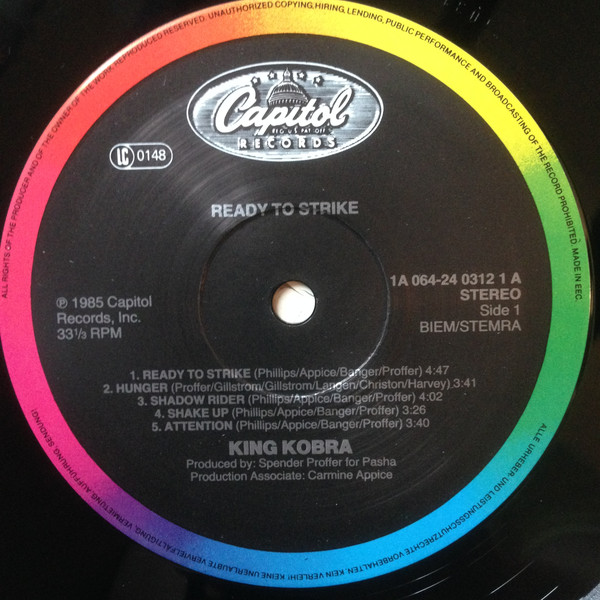 King Kobra "Ready To Strike" EMI - Capitol Records (1985)