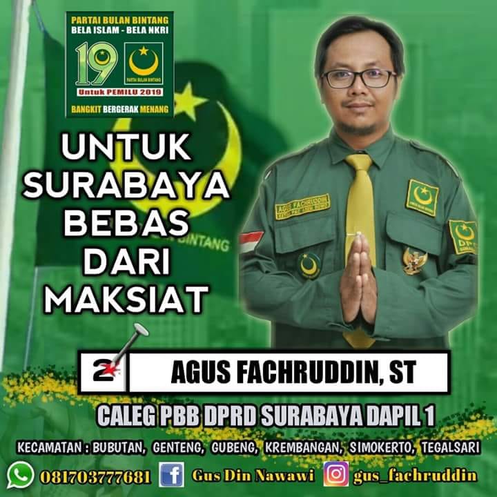 Maju Sebagai Caleg PBB DPRD Surabaya, Ustadz Agus Fachruddin Mohon Doa ... Maju Sebagai Caleg PBB DPRD Surabaya, Ustadz Agus Fachruddin Mohon Doa ...