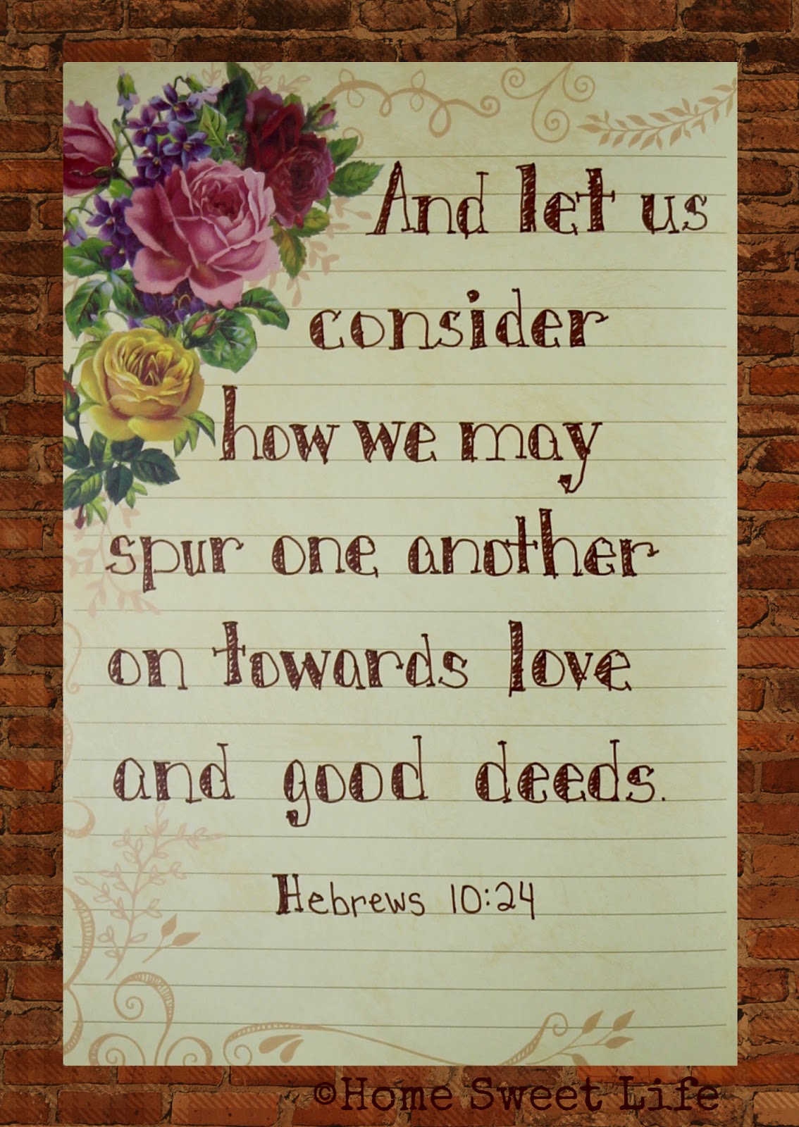 Home Sweet Life: Hebrews 10:24