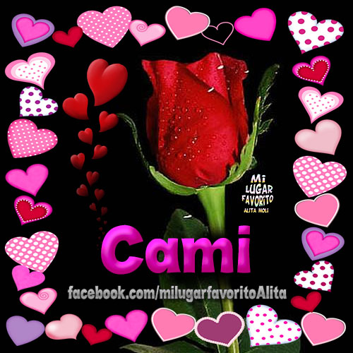 Nombres: Nombre con rosa roja Cami