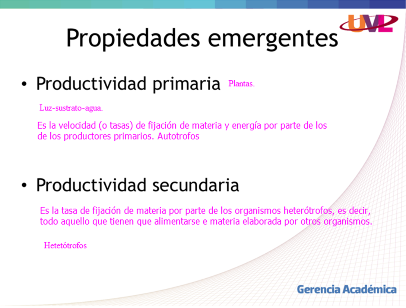 Ecología y medio ambiente: Propiedades emergentes