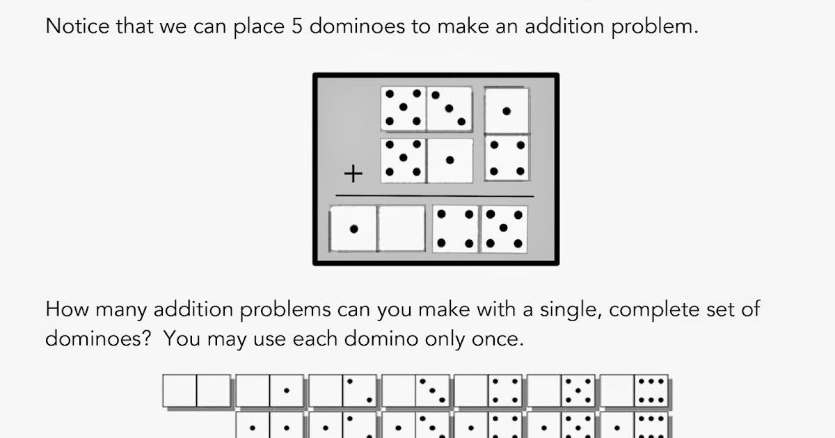 1001 Math Problems: Domino Addition Challenge