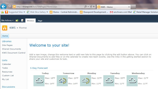 Ian Chivers: Sharepoint 2010 Weather WebPart