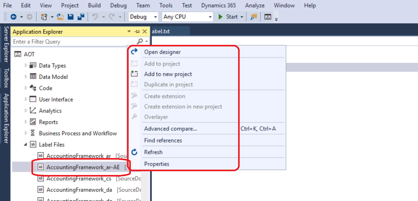 How to create label extension in Dynamics 365?