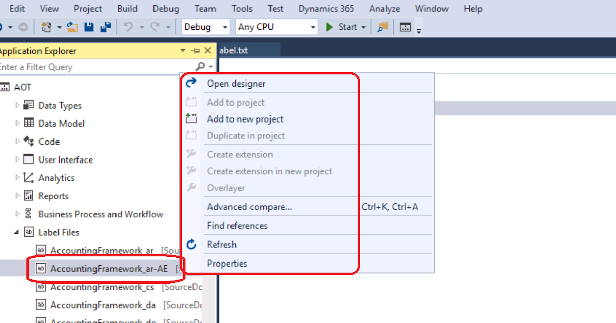 How to create label extension in Dynamics 365?