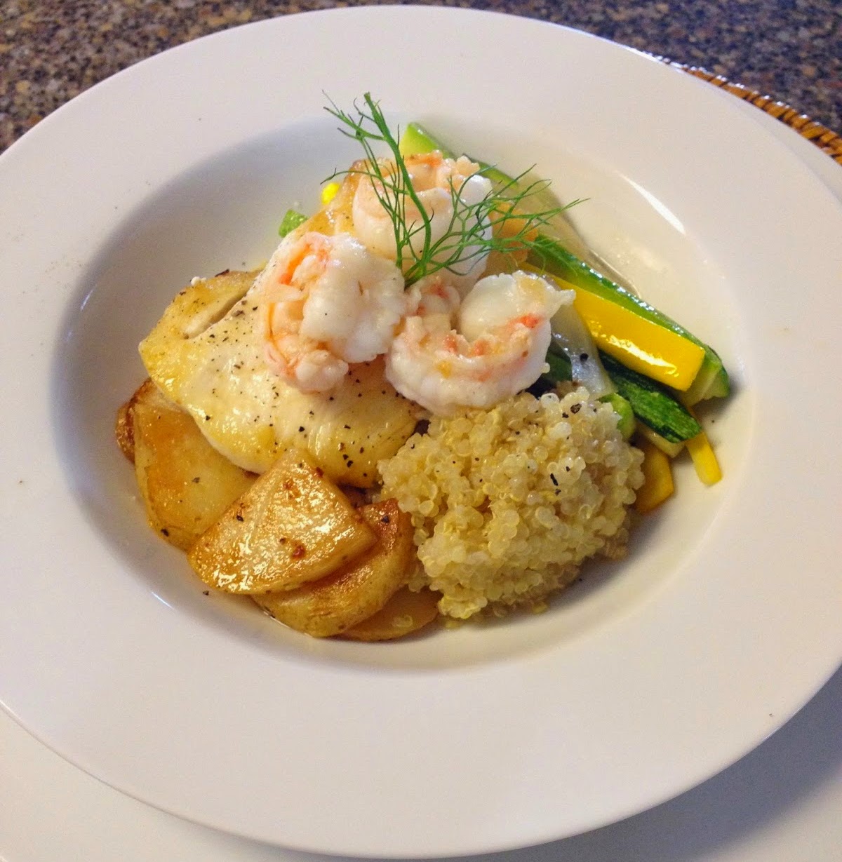 The Baked Alaska Project: Alaska Halibut & Spot Shrimp with Fennel & Quinoa