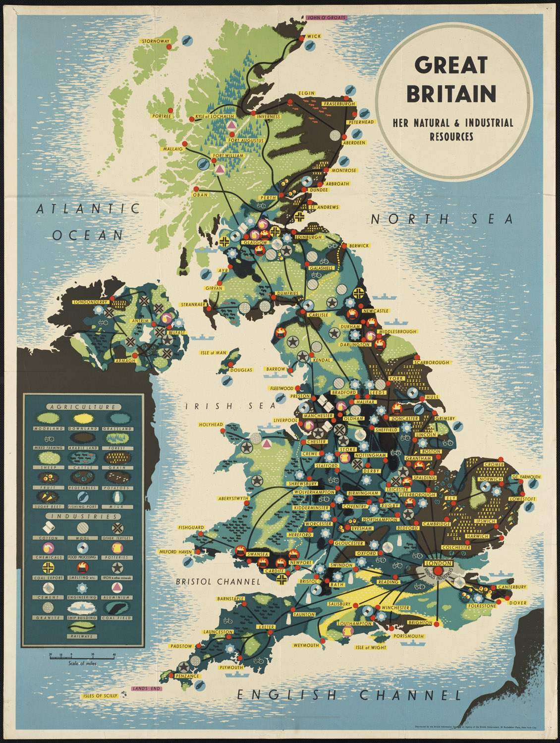 Beautiful map of Great Britain