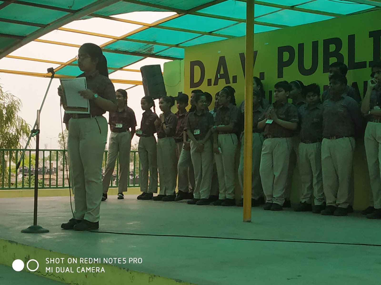 Conduction of morning assembly by class 7 A