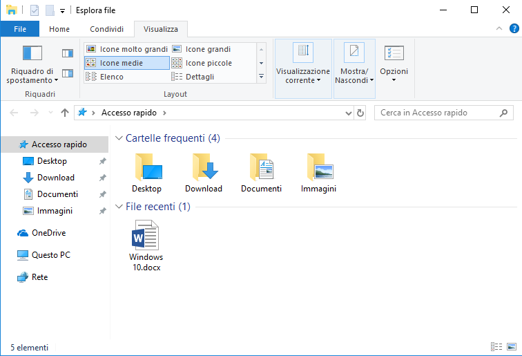 Information Technology: Windows 10: Modificare il layout di Esplora ...