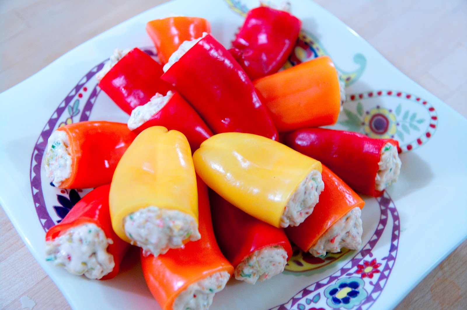 A Blog About Food: Bacon and Pepperoncini Stuffed Sweet Peppers