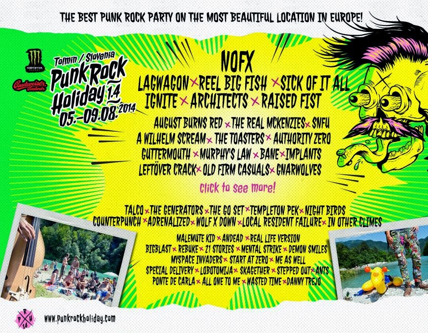 Melodic Punk Style : Punk Rock Holiday official line up for 2014 ...