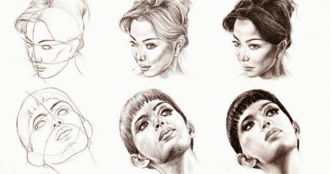 How to draw a female portrait from different angles - Learn To Draw And ...