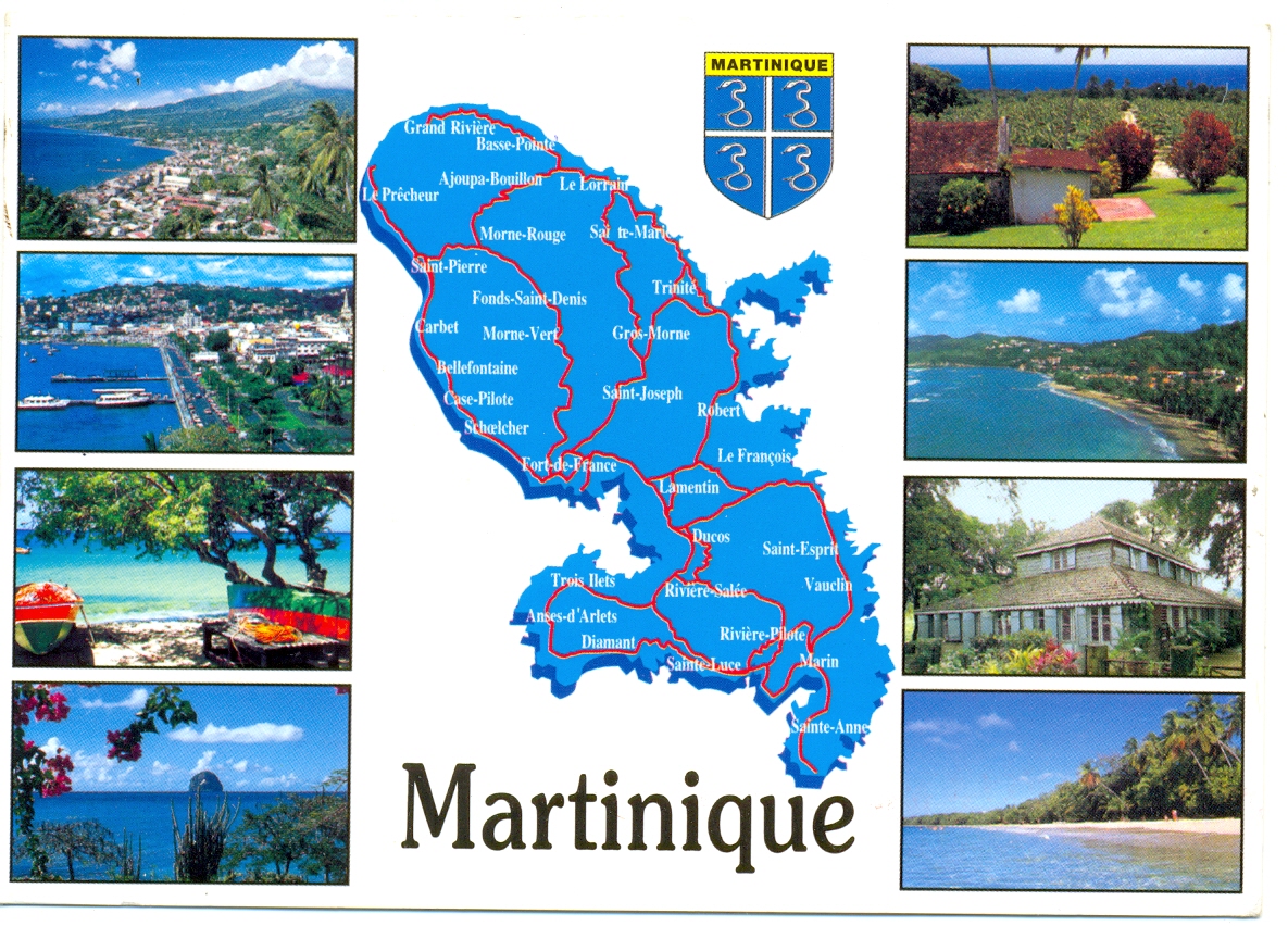 World of the Post Cards: Map of Martinique