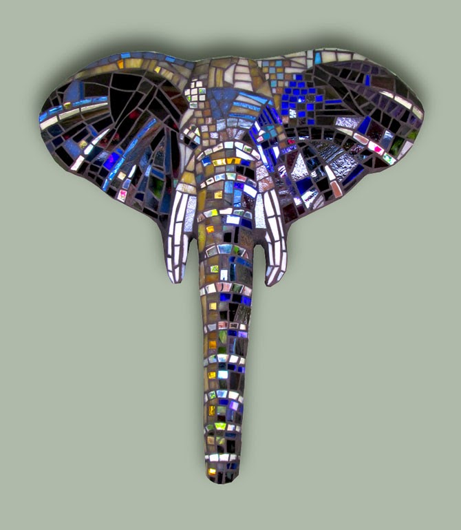Kim Larson Art, Mosaics + More: Elephant Head Mosaic