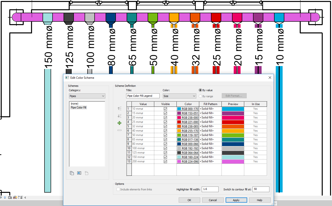 Revit Recess: Revit 2019: Colorfill Legend Visual Style