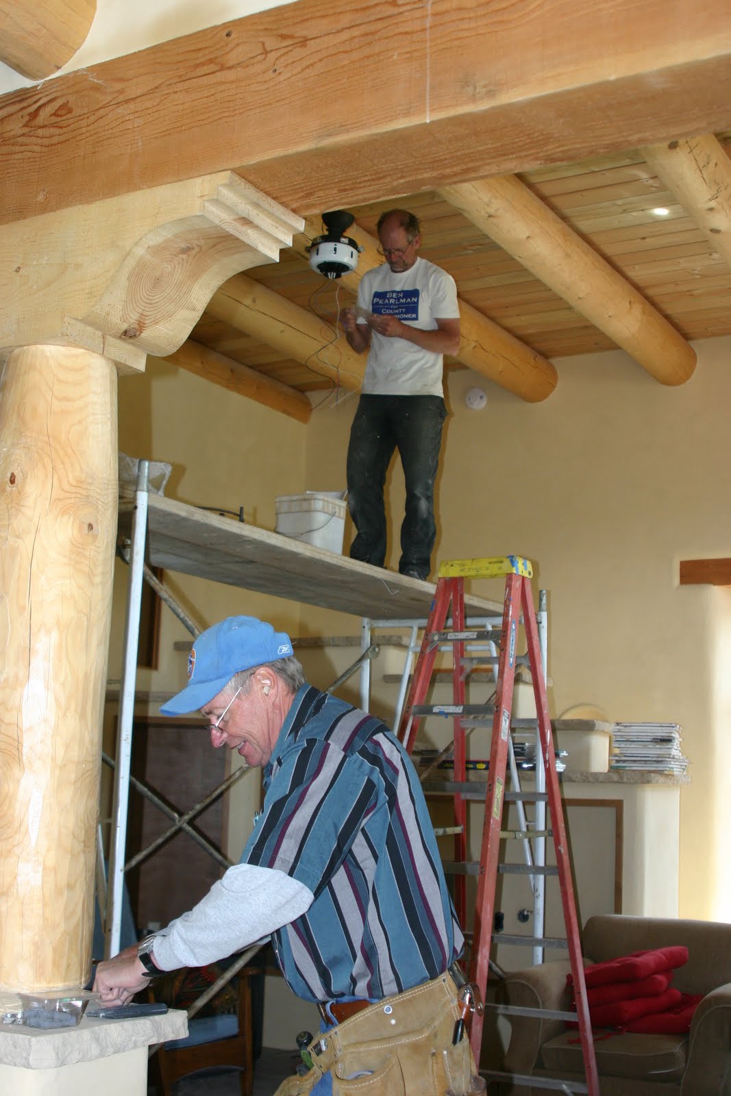 Building a double adobe wall house