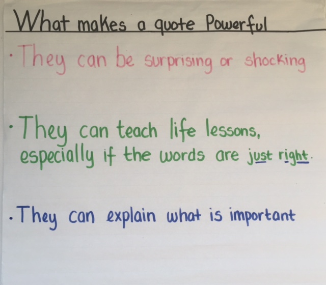 ELA Anchor Charts: Powerful Quotes